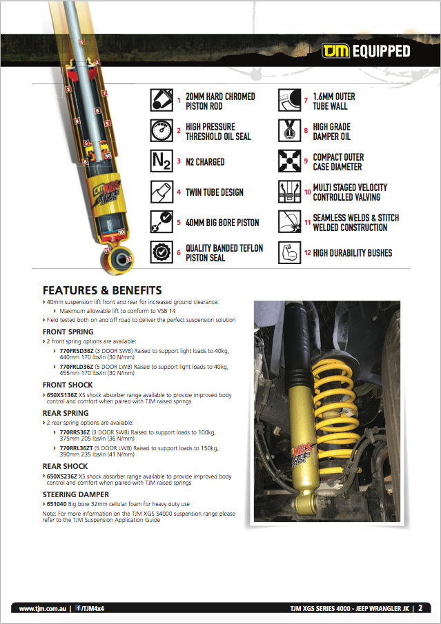 JEEP WRANGLER JK TJM XGS SERIES 4000 SUSPENSION - Latest News - TJM ...