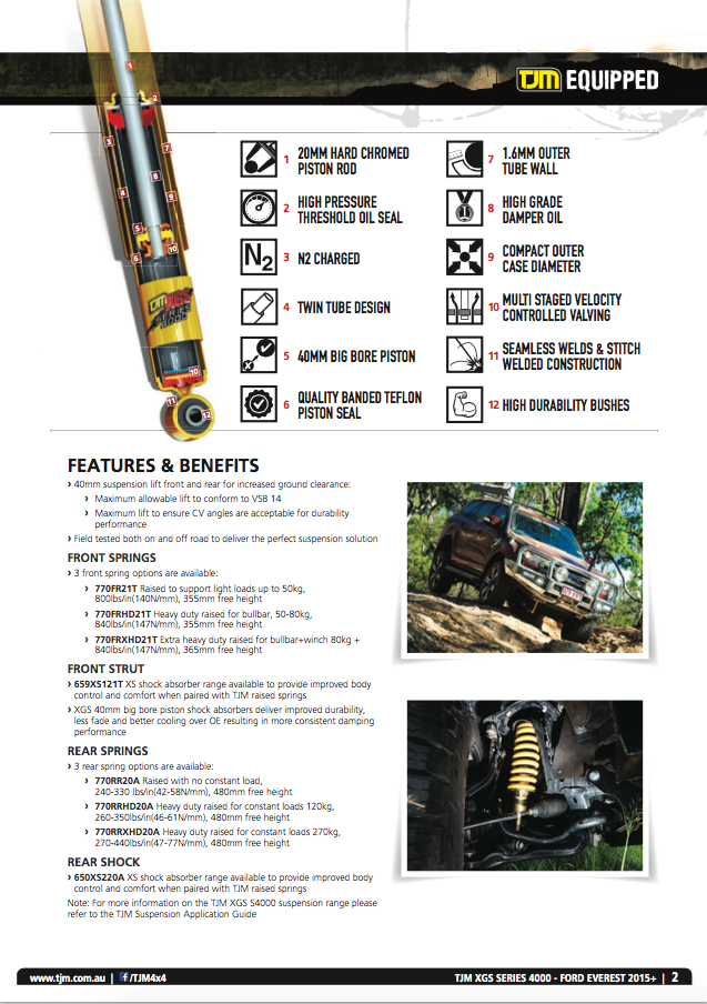 TJM XGS Suspension Ford Everest 2015+ - Latest News - TJM Products NQ